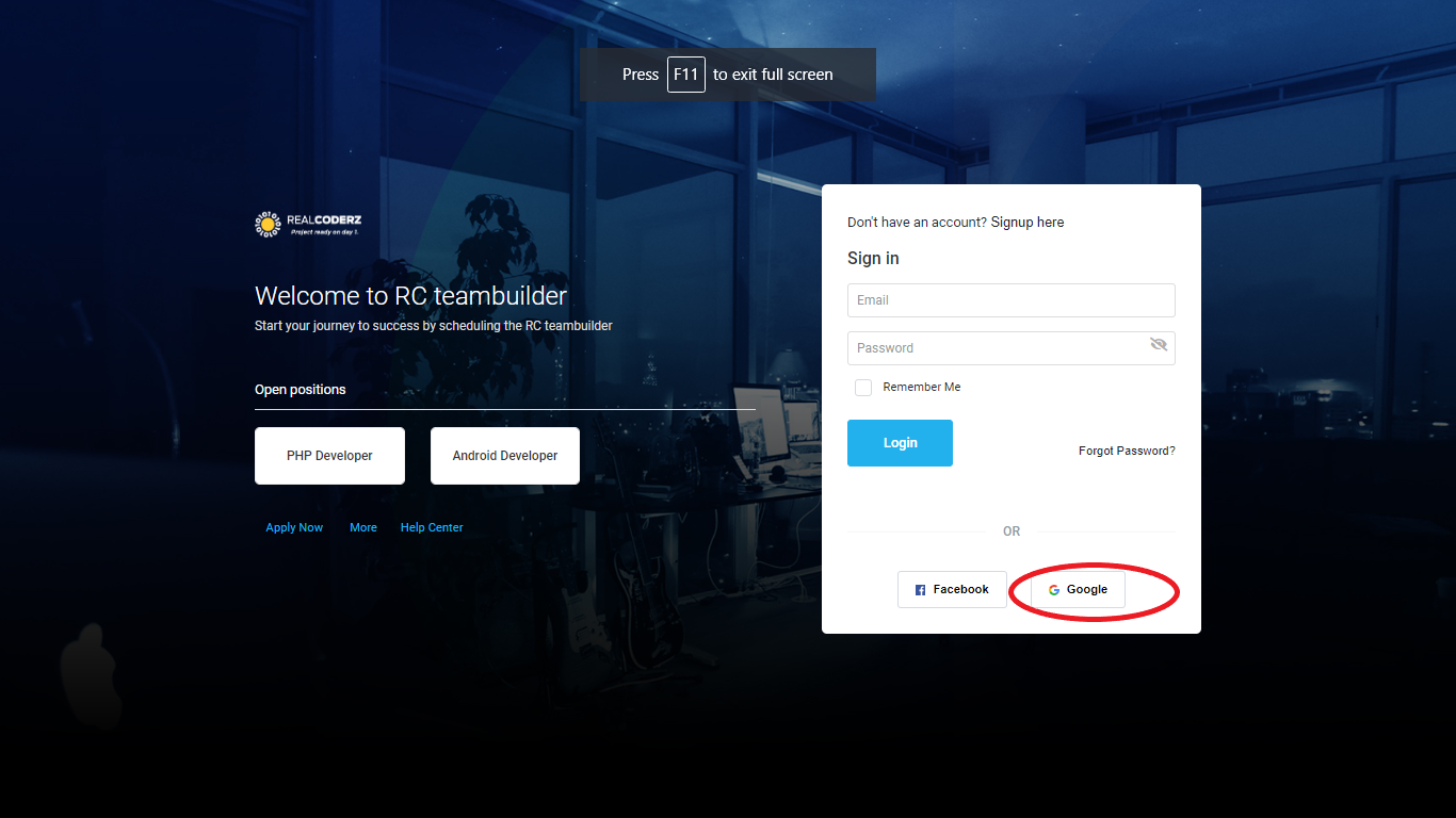 How to signup/sign in as a registered applicant? – REALCODERZ